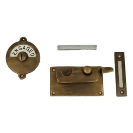 Vacant-Engaged door lock antique brass | Retro door hardware