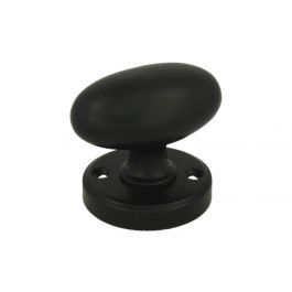 Turnable oval door knob brass black with round rosette