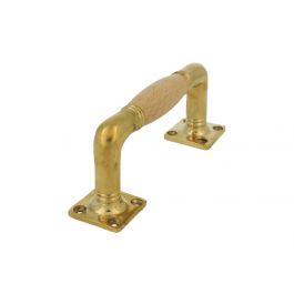 Pull handle 133mm polished brass beech