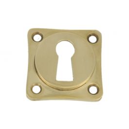 Square Key Rosette in Polished Brass - Retro Door Hardware