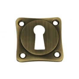 Square Key Rosette in Antique Brass - Retro Door Hardware