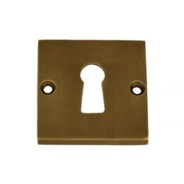 Square key rosette "Bauhaus" in antique brass